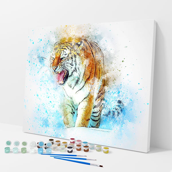 Roaring Tiger Kit - Paint By Numbers - Home Craftology