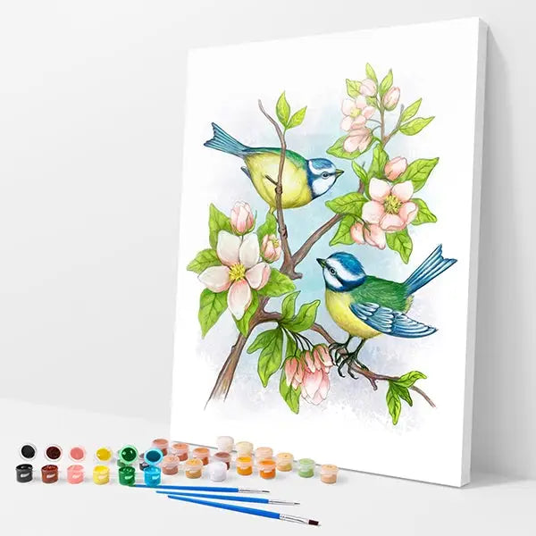 Spring Birds Kit - Paint By Numbers - Home Craftology